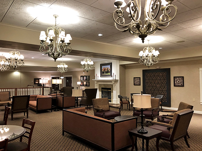 Elegant chandeliers and comfortable seating create an atmosphere that says "stay awhile." This isn't fast food&mdash;it's slow food worth lingering over.