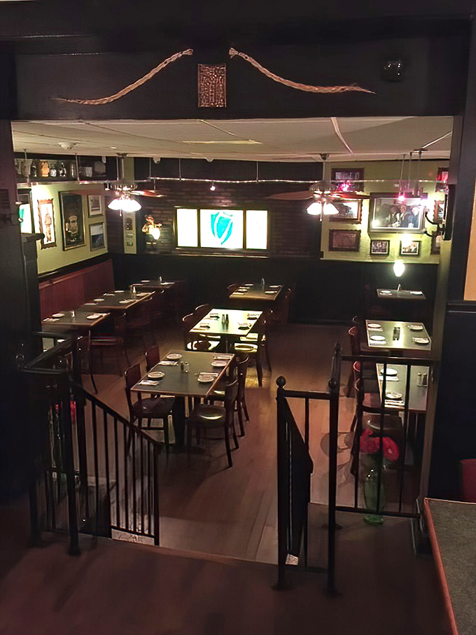 Step inside and time travels backward to when dining rooms had character instead of exposed ductwork.