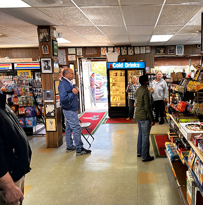 Step into this bustling deli where locals gather like it's their neighborhood living room.