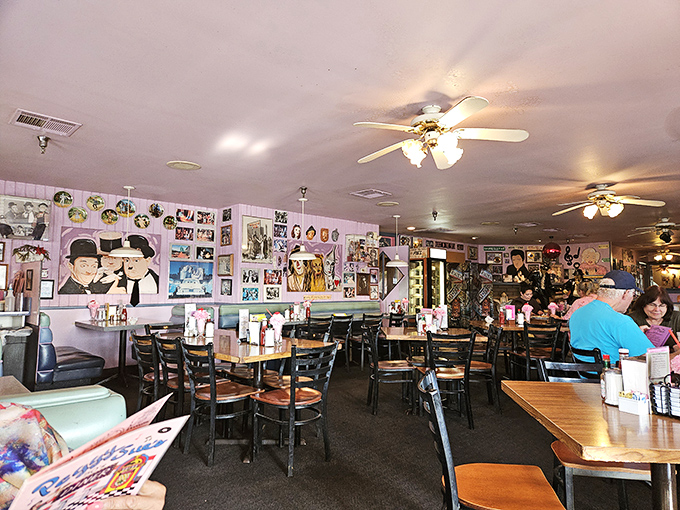 Step inside and you're transported to the golden age of American diners&mdash;pink walls adorned with Hollywood legends watching over your meal like old friends.