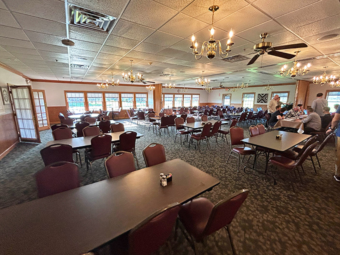 Where chandeliers meet comfort food - because even pancakes deserve a little elegance in their lives.