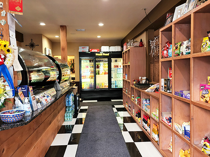 Step inside and you're transported to a Polish market wonderland. The checkered floor leads you past shelves of imported treasures that'll make any Eastern European expat weep with joy.