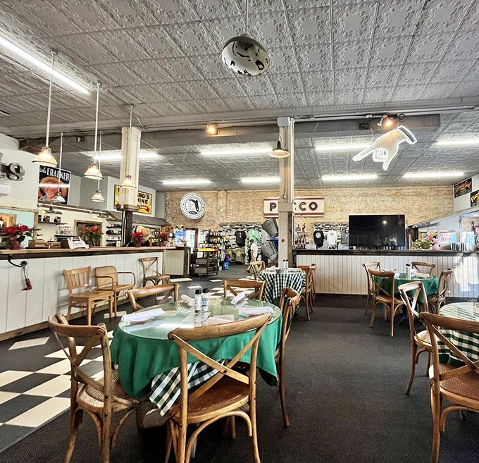 Pressed tin ceilings, checkered floors, and green tablecloths&mdash;where time slows down just enough for gravy to reach perfect consistency.