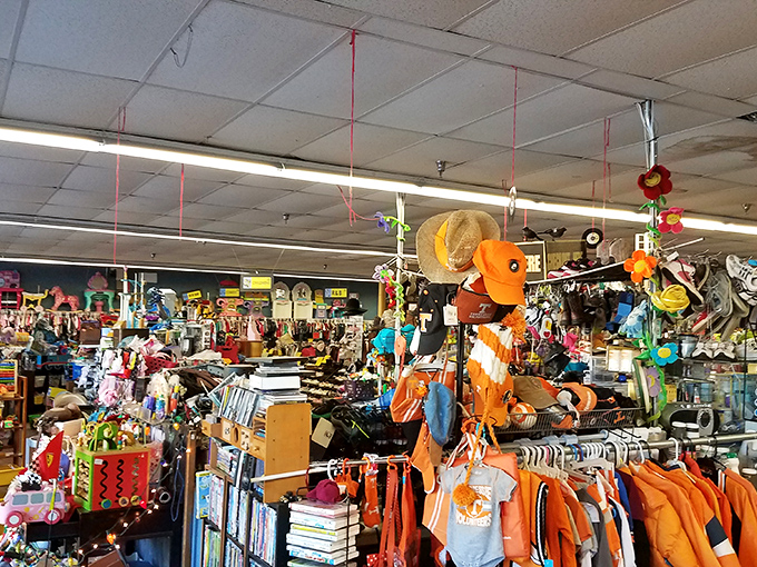 A retail jungle of childhood necessities where Tennessee Volunteers orange mingles with every color of the rainbow. Treasure hunting has never been so organized.