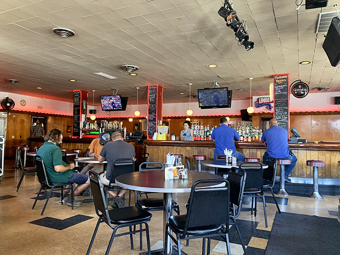 Inside Happy Dog, mismatched charm meets serious flavor in this wonderfully chaotic temple of tube meat.