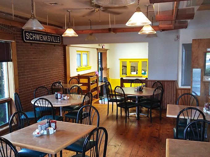 Wooden floors that have witnessed countless coffee refills, exposed brick walls, and those classic fan-back chairs&mdash;this isn't d&eacute;cor, it's a warm Pennsylvania hug.