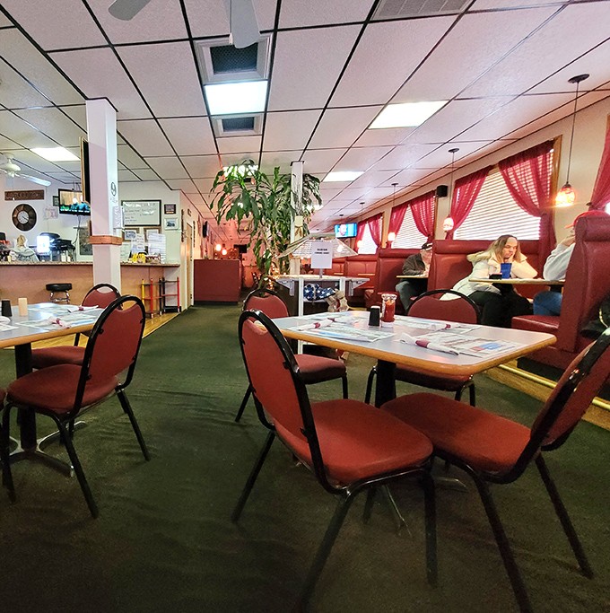 Red vinyl booths and checkered curtains aren't trying to be retro-chic&mdash;they're authentically timeless, like comfort food itself. The diner equivalent of a warm hug.