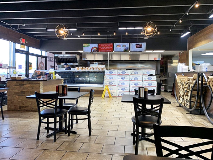 Inside, the no-frills dining area keeps the focus where it belongs&mdash;on the smoky treasures that emerge from the kitchen. Like a barbecue chapel where meat is the religion.