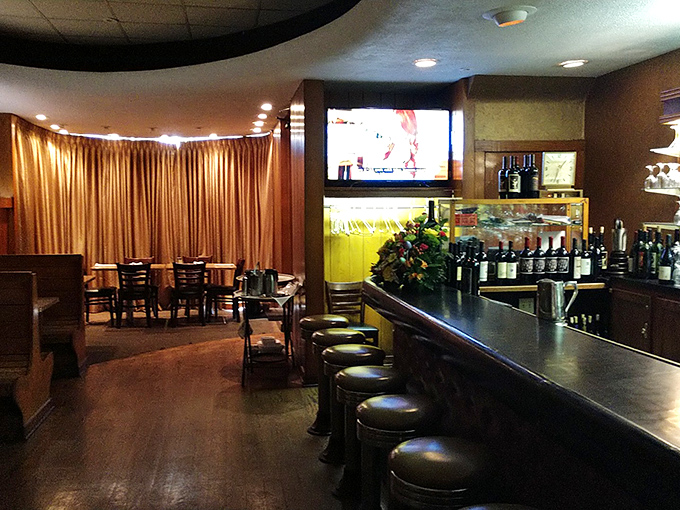 The bar area feels like stepping into a Mad Men episode, minus the cigarette smoke but with all the mid-century charm intact.