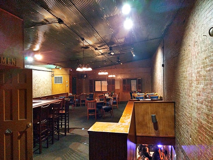 The quintessential diner booths await your sliding entrance, where countless life decisions have been made over coffee refills and syrup-soaked debates.