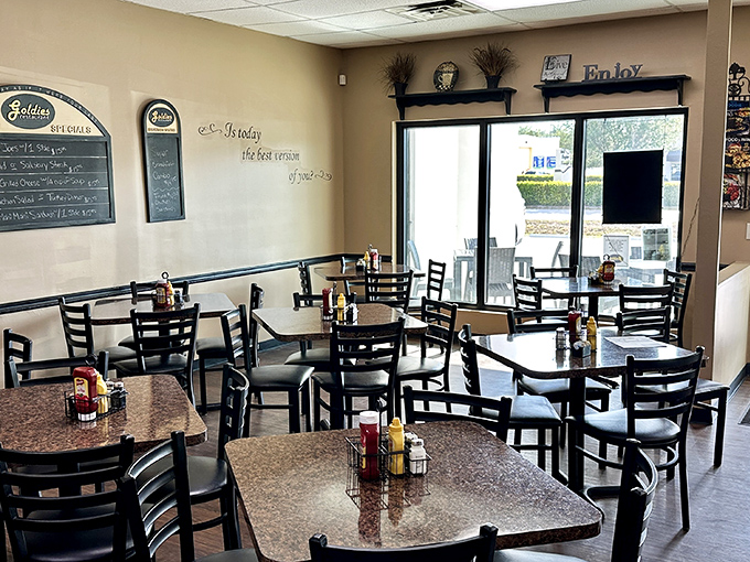 Inside, the warm, inviting dining room feels like breakfast's natural habitat. Those chalkboard menus aren't just decorative—they're treasure maps to deliciousness.