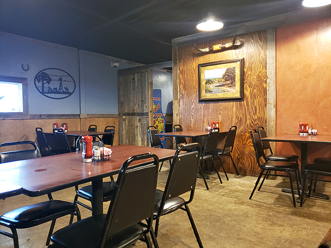 No-frills dining at its finest&mdash;wooden paneling, sturdy chairs, and the promise of a meal that will make you forget about the decor entirely.