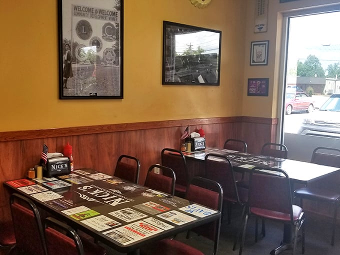 Classic wood paneling and newspaper-topped tables &ndash; where conversations flow as freely as the ketchup. Nostalgia you can actually taste.