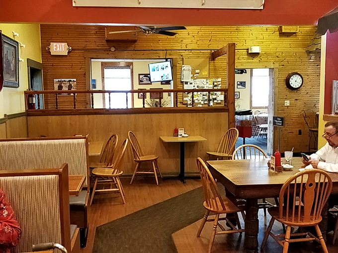 Inside, warm wood paneling and Windsor chairs create that "everybody knows your name" vibe&mdash;minus Norm and Cliff, but with all the comfort.