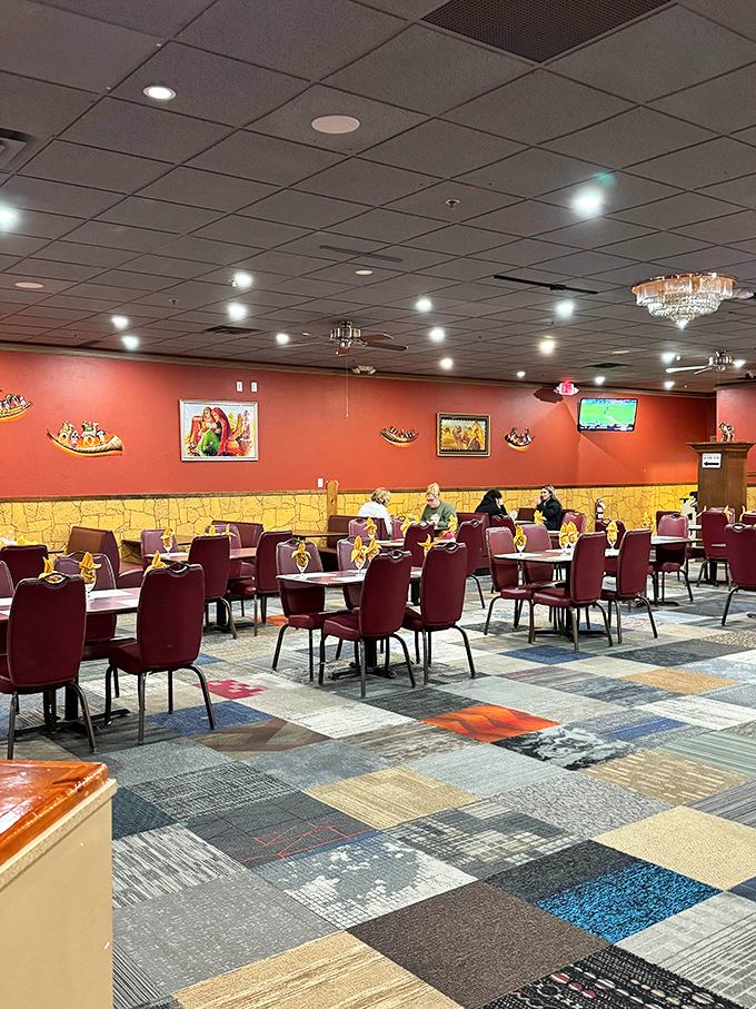 Rustic wooden charm meets pizza parlor practicality in this unexpectedly perfect marriage of past and present.