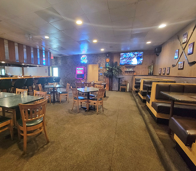 Classic diner ambiance with just the right amount of lived-in charm. Where conversations flow as freely as the coffee refills.