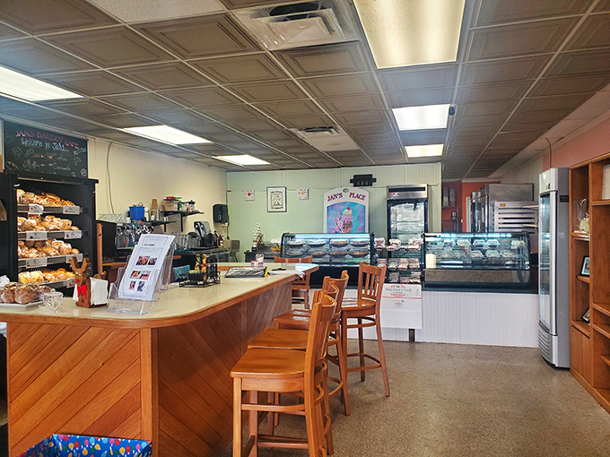 Step inside and you're greeted by wooden counters and display cases that promise homemade delights without an ounce of pretension.