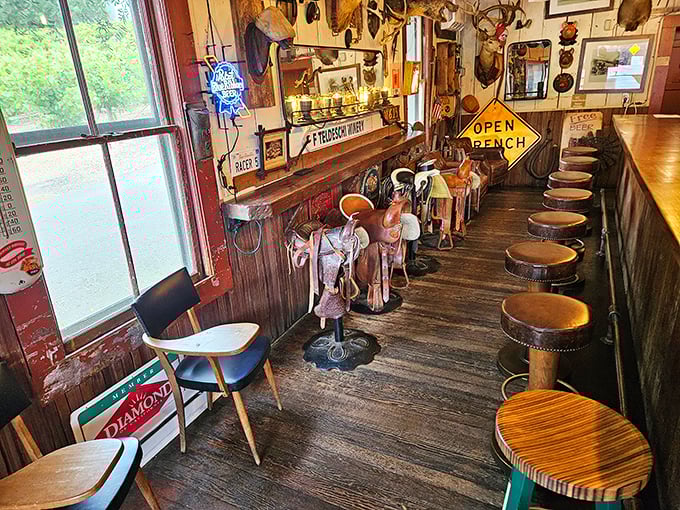 Step inside and you're transported to the Wild West&mdash;saddle bar stools, vintage signs, and enough memorabilia to make a museum curator jealous.