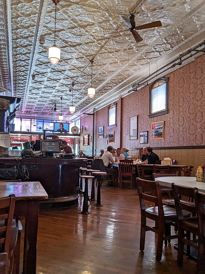 That pressed tin ceiling has witnessed countless first bites and satisfied sighs. If these walls could talk, they'd probably just say "Try the burger."