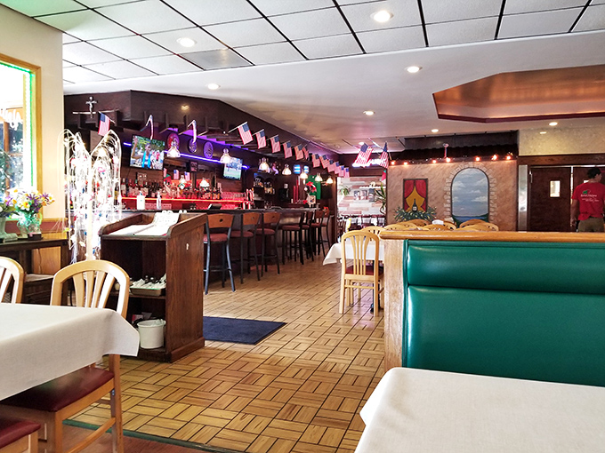 Inside, classic green booths and a welcoming bar create that "everybody knows your name" vibe that's increasingly rare in today's dining scene.