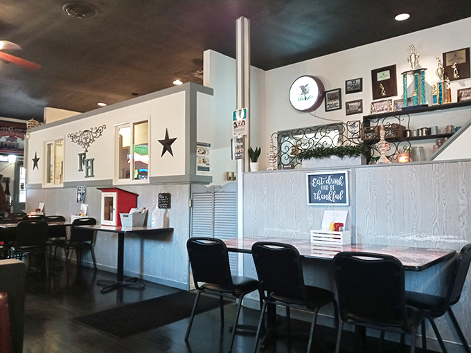 Stars on the wall, comfort on the plate. The interior blends firefighting heritage with cozy dining spaces where conversations flow as freely as the drinks.