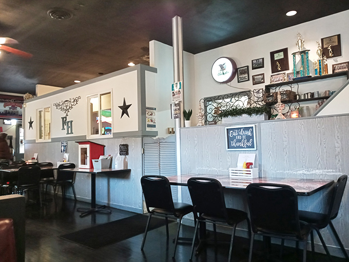 Inside, the decor pays homage to its firehouse roots with memorabilia and trophies lining the walls, creating an atmosphere that's both nostalgic and welcoming.