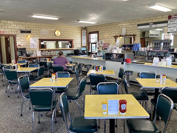 Step inside and time stands still. Yellow Formica tables and classic diner chairs await your ice cream revelation in this temple of frozen delight.