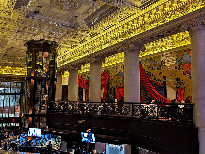 Gilded ceilings and dramatic columns create a dining cathedral where your wallet may get lighter, but your spirits soar higher.