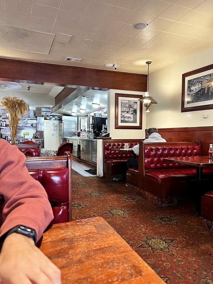 Classic red vinyl booths that have cradled the posteriors of hungry Angelenos for generations. This isn't retro by design&mdash;it's authentic by survival.