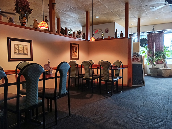 Classic Italian-American charm meets neighborhood warmth in this inviting dining room that feels like home.