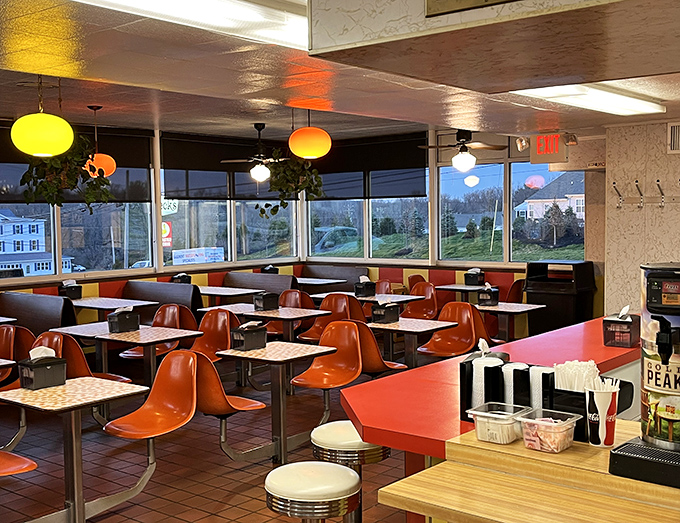 Time travel isn't just science fiction&mdash;it's what happens when you step into Speck's retro interior with those unmistakable orange chairs that have cradled chicken enthusiasts for generations.