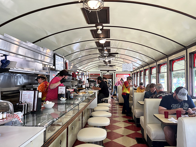 Step inside and you're transported to simpler times&mdash;red and white checkerboard floors, gleaming countertops, and the hypnotic rhythm of short-order cooking.