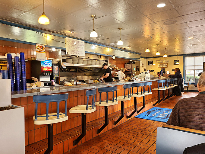 Where breakfast dreams come true &ndash; the classic counter seating invites you to witness short-order wizardry up close while the aroma of coffee fills the air.