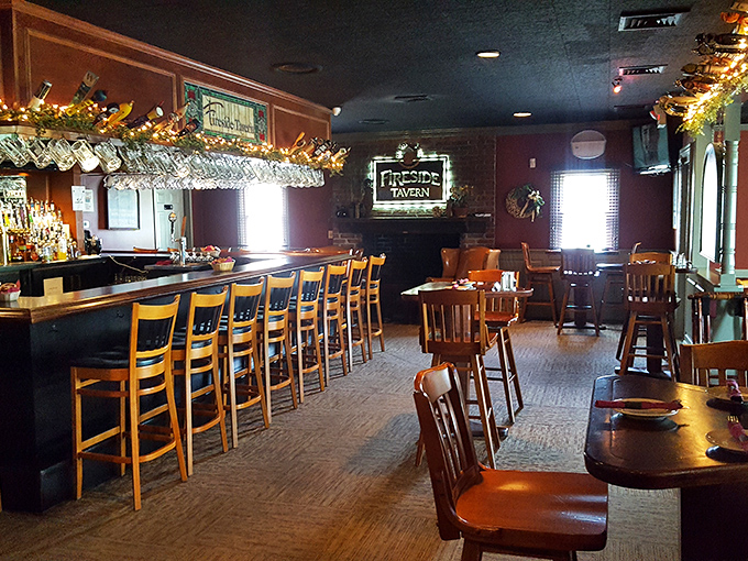 The bar area beckons with warm wood tones and gleaming glassware &ndash; where strangers become friends and diet plans go to die.