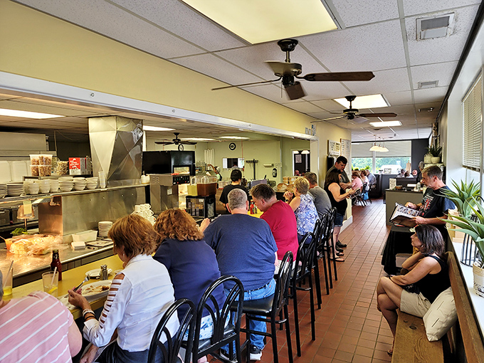 Counter seating offers front-row tickets to the culinary show, where locals and tourists alike gather for that communal "we've discovered something special" experience.