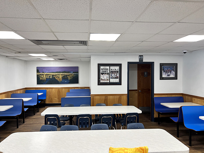 Simple, unpretentious, and ready for conversation&mdash;the dining room at Zesto embodies the "come as you are" philosophy that makes local gems so special.