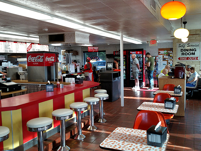 Step inside and you're transported to a simpler time&mdash;chrome counter stools, vintage Coca-Cola signs, and the promise of comfort food done right.