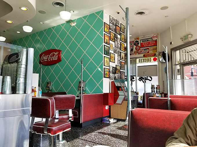 Those turquoise diamond-patterned walls and cherry-red vinyl booths aren't just decoration&mdash;they're a portal to when "going steady" was the relationship status update of choice.