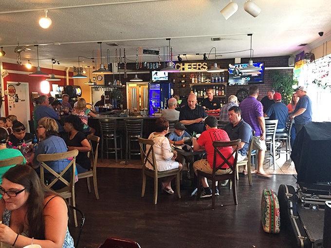 Inside, the bustling dining room hums with conversation and clinking glasses—proof that in Florida, the best seafood spots are where the locals gather.