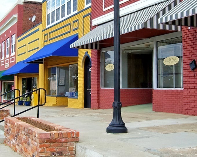 These vibrant storefronts aren't trying to be Instagram-famous&mdash;they're just authentically small-town America, where every building tells a story.