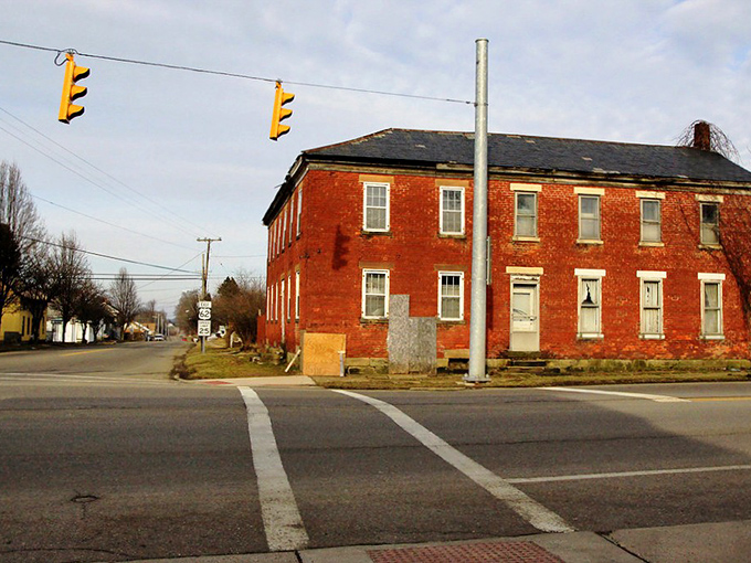 Wilmot's historic brick buildings have witnessed more than a century of Ohio seasons, standing stoically at crossroads where time seems to slow down. 