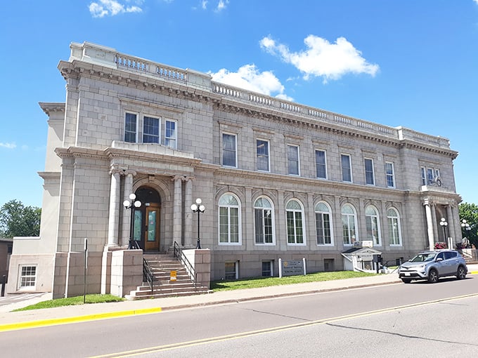 The Memorial Building stands as a limestone testament to more prosperous times, when mining barons believed architecture should last centuries, not quarterly earnings reports.