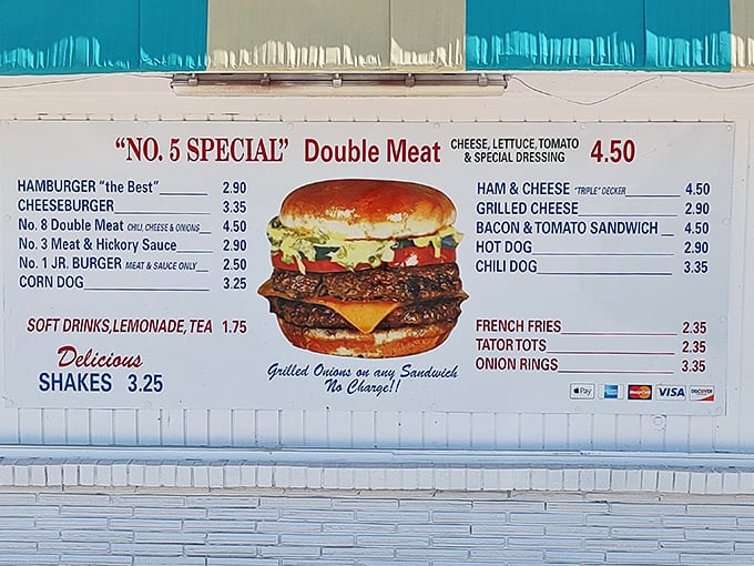 The menu board tells you everything you need to know about life's simple pleasures. That No. 5 Special isn't just a burger&mdash;it's edible history.