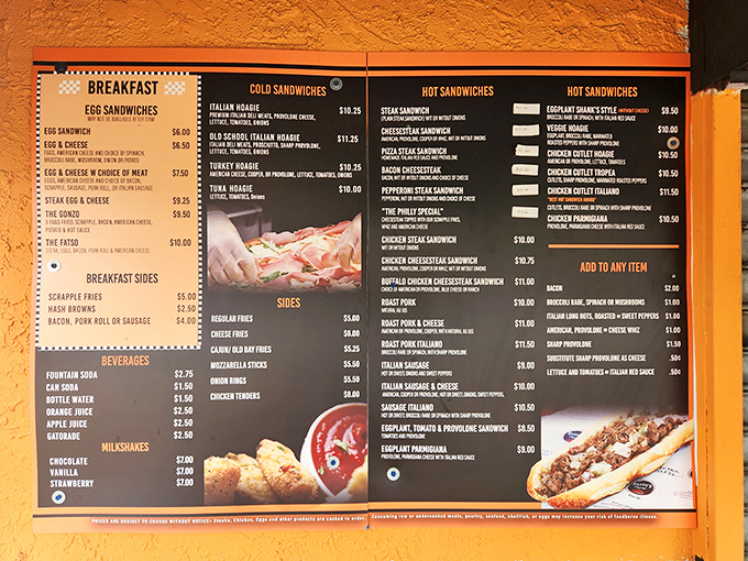 This menu isn't just a list of options&mdash;it's a roadmap to happiness. The breakfast section alone could solve most of life's problems.