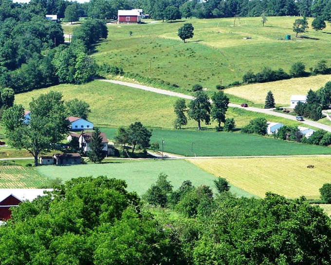 Nature's patchwork quilt unfolds across Holmes County, where farms create a living mosaic that no designer could improve upon.