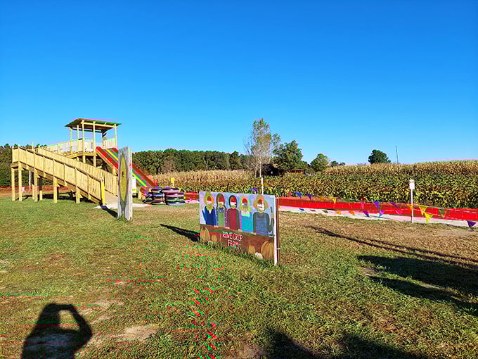 Not just a corn maze, but a full-blown autumn adventure. The slide beckons adults to channel their inner eight-year-old &ndash; resistance is futile!