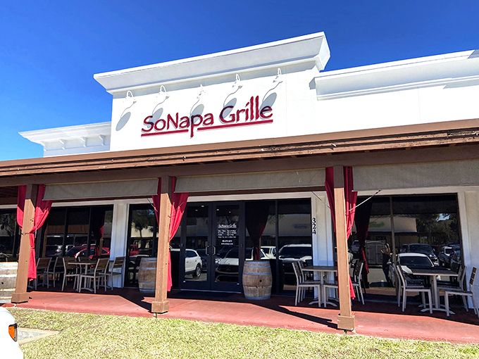 SoNapa brings wine country vibes to beach country. The wooden barrels aren't just for show&mdash;they're a promise of California flavors with Atlantic Ocean views.