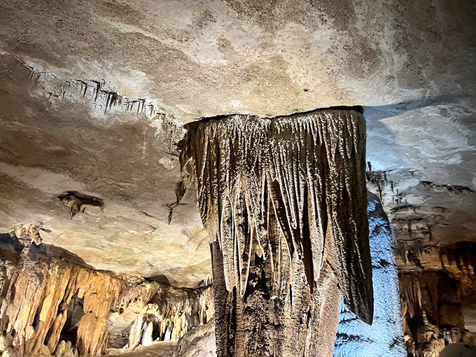 Mother Nature's drapery department outdid itself here. These flowing stone curtains look ready to part for Earth's most ancient theatrical performance.