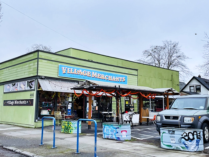 Even on gray Portland days, the vibrant blue sign and eclectic sidewalk displays promise adventures in vintage hunting that'll brighten any mood.