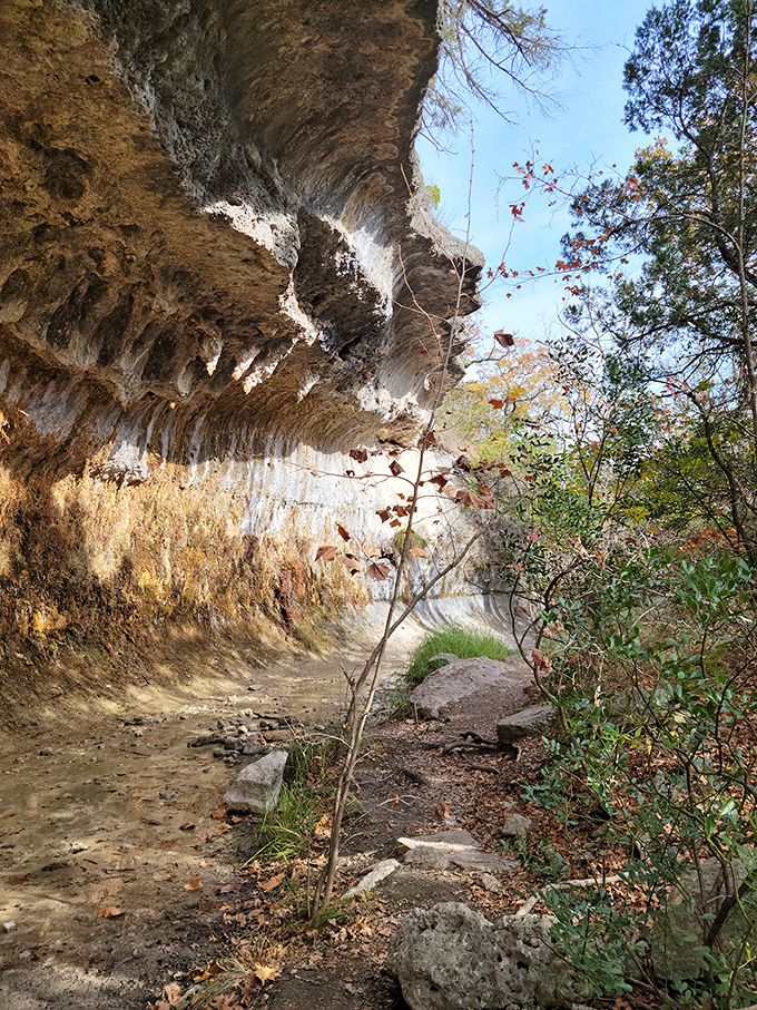 Mother Nature's limestone architecture at work&mdash;this natural grotto looks like it was designed by Frank Lloyd Wright himself.
